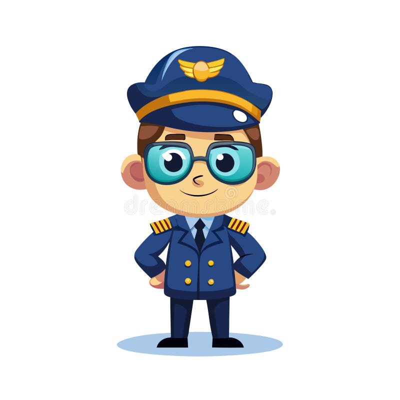 Confident Pilot Unique Character Design Stock Vector - Illustration of ...
