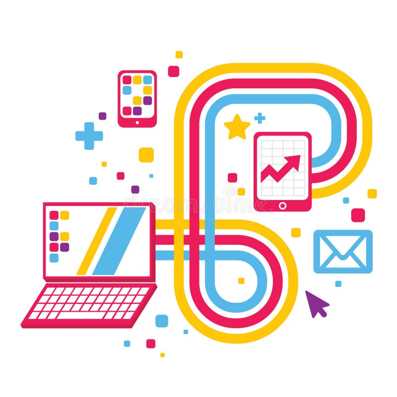 Illustration of the Connect Devices Stock Illustration - Illustration ...