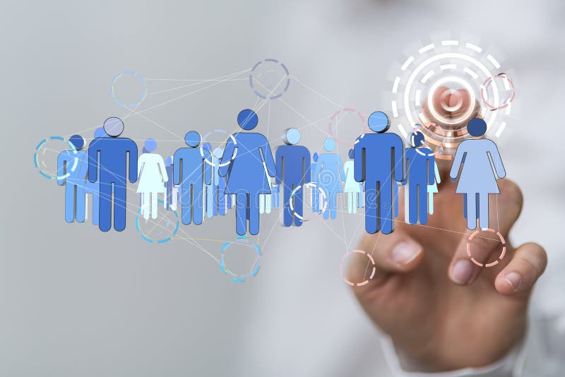 Illustration of a Connected Network of Different Individuals Stock ...