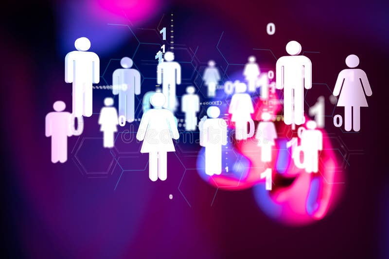 Illustration of a Connected Network of Different People Stock ...