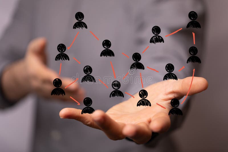 Illustration of a Connected Network of Different People Over Someone S ...