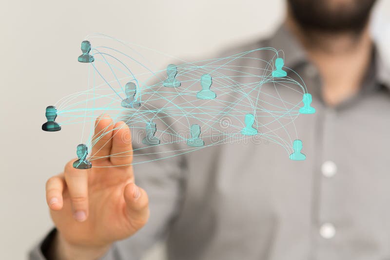 Illustration of a Connected Network of People Stock Photo - Image of ...