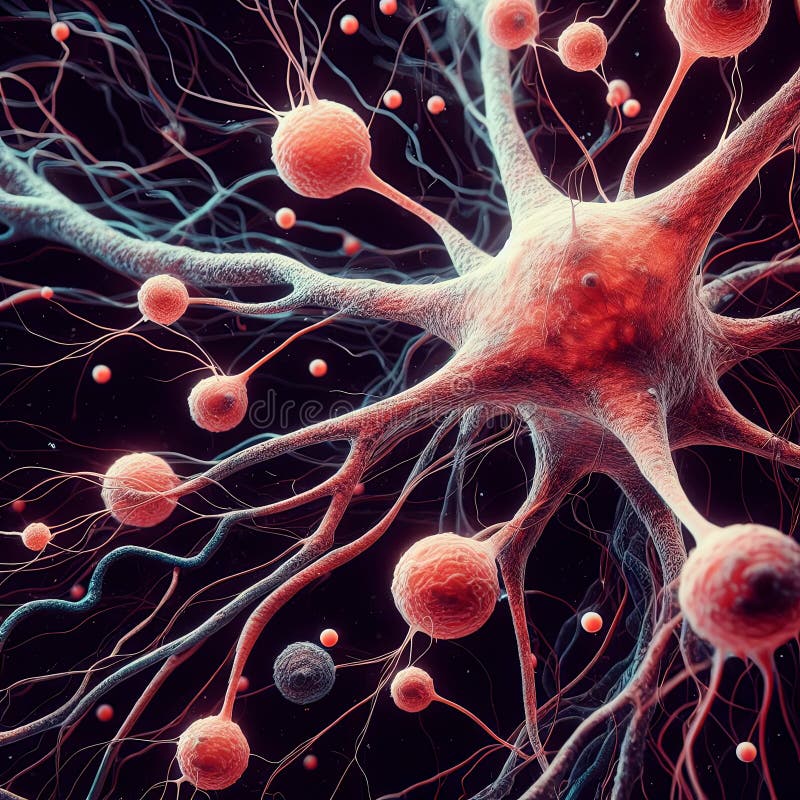 Illustration of Connexions Neuronal Cells in a Surreal in the Brain ...