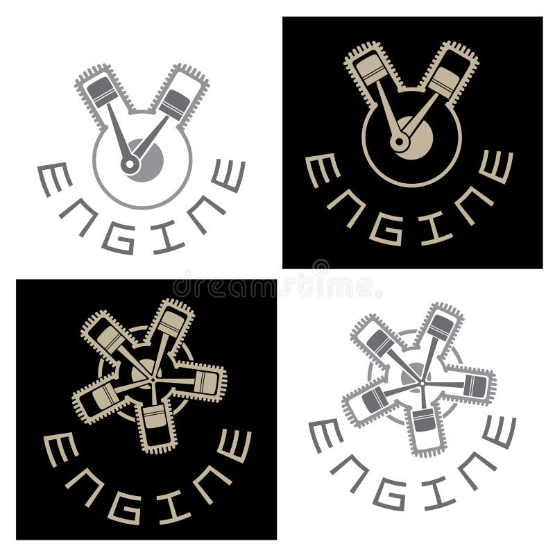 Illustration Consisting of Four Images of the Engine Stock Illustration ...