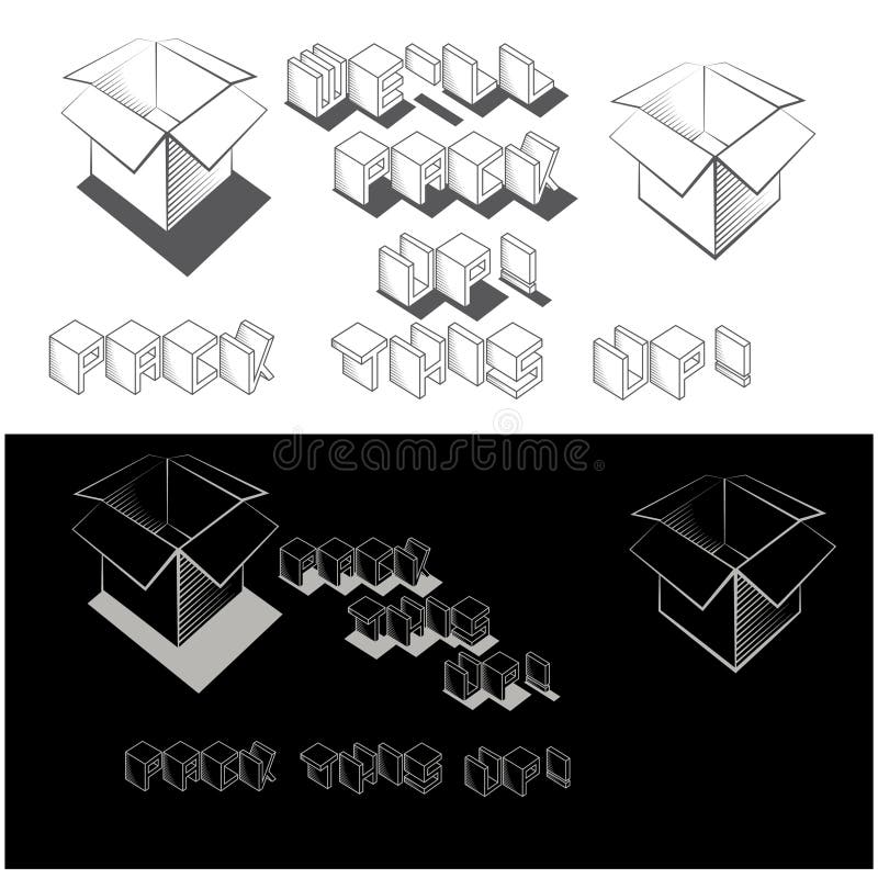 Illustration Consisting of Several Images of Boxes Stock Illustration ...