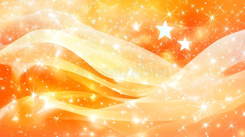 The Illustration Consists of an Orange Background with a Burst of Stars ...
