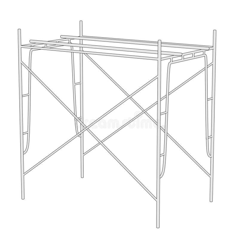 Cartoon Man With Scaffolding Stock Illustration - Illustration of ...