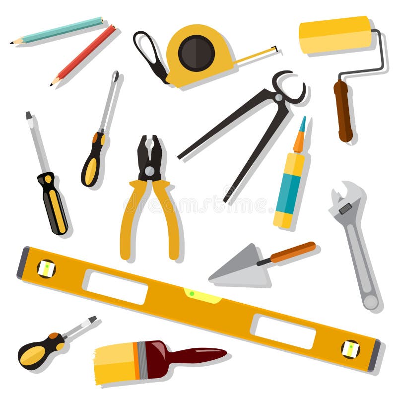 Illustration Construction Tools Diy, Flat Design Stock Illustration ...