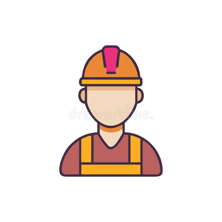 Construction Worker Icon for Skilled Trades Stock Image - Illustration ...