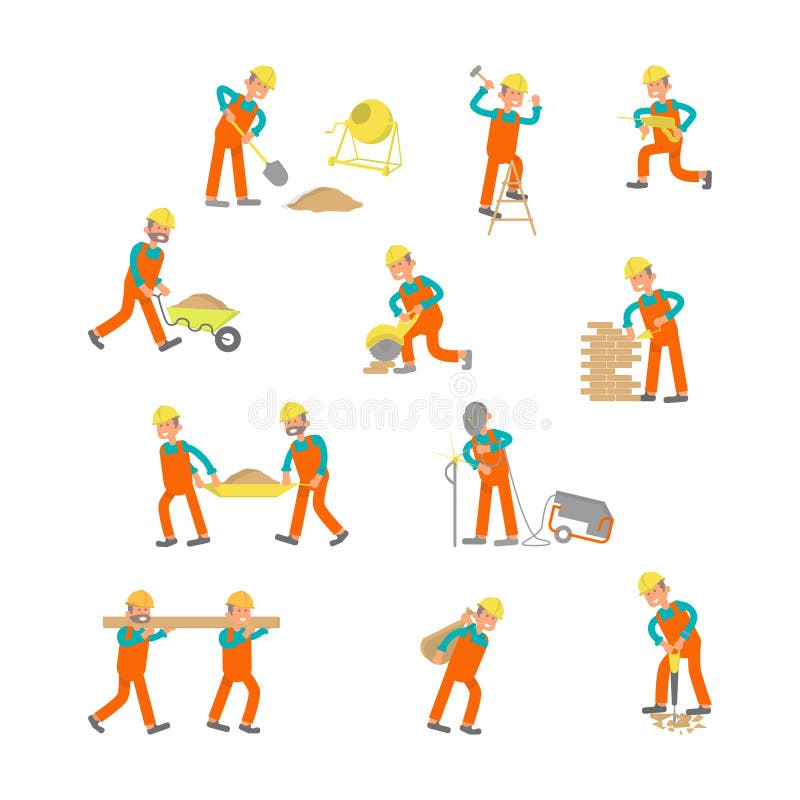 Construction Laborers Stock Illustrations – 448 Construction Laborers ...