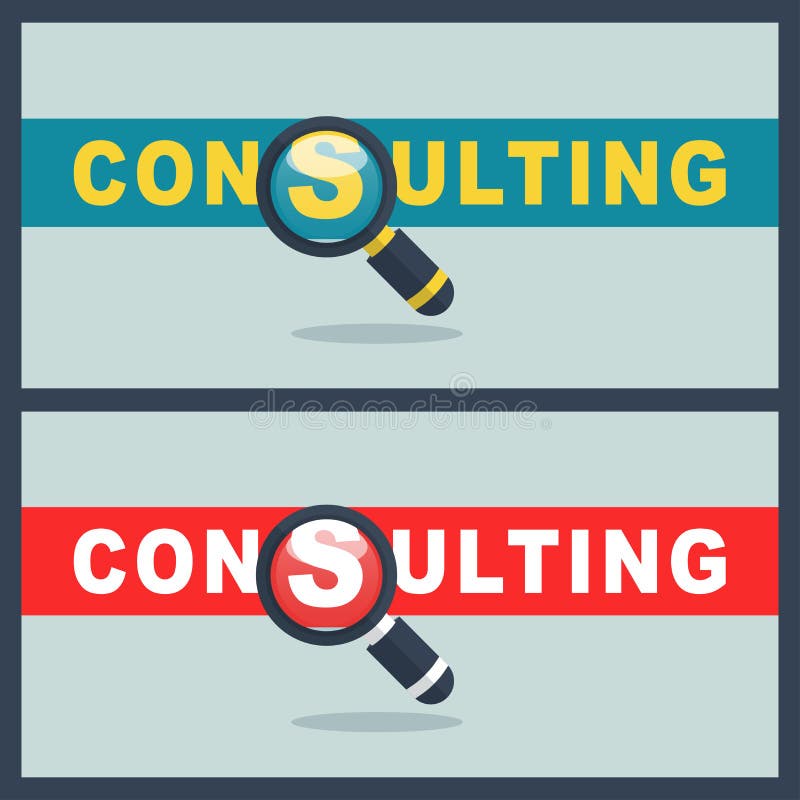 Consulting Word with Magnifier Concept Stock Vector - Illustration of ... Consulting Word with Magnifier Concept Stock Vector - Illustration of ...