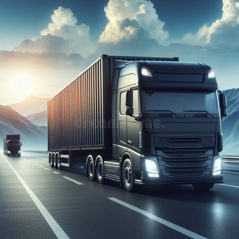 Illustration of a Container Truck for and Distribution Activities for ...