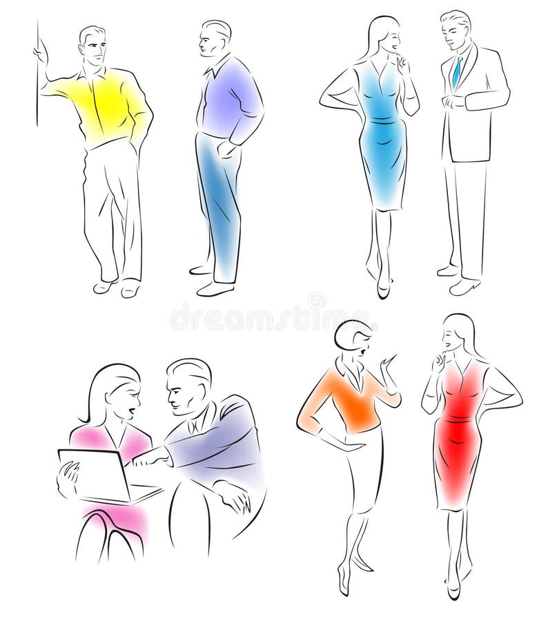 Illustration Conversing Characters Stock Illustrations, Vectors ...