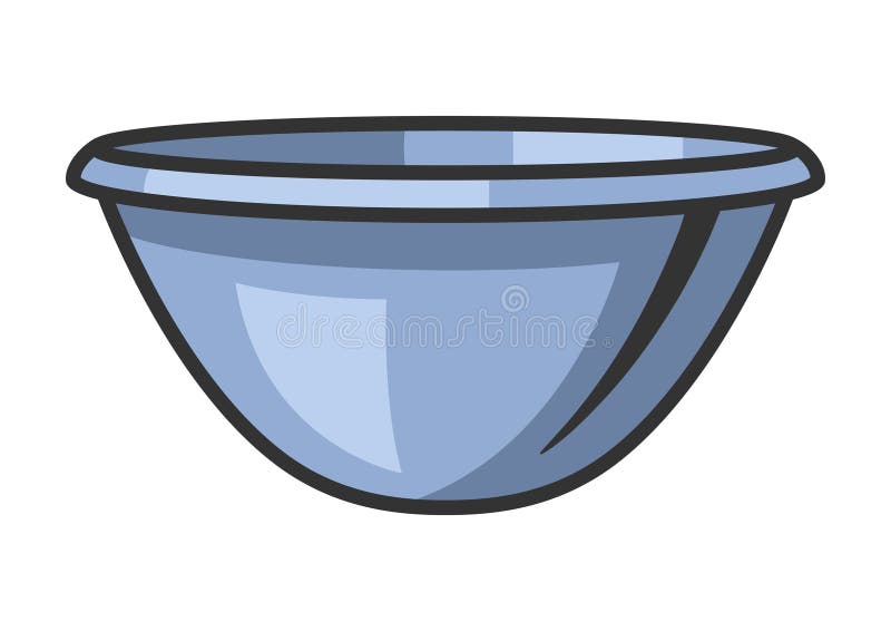 Illustration of Cooking Bowl. Stylized Kitchen and Restaurant Utensil ...