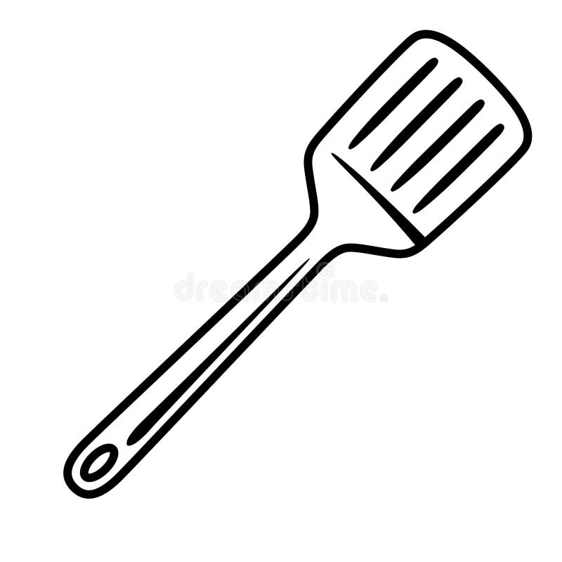 Illustration of Cooking Spatula. Stylized Kitchen and Restaurant ...