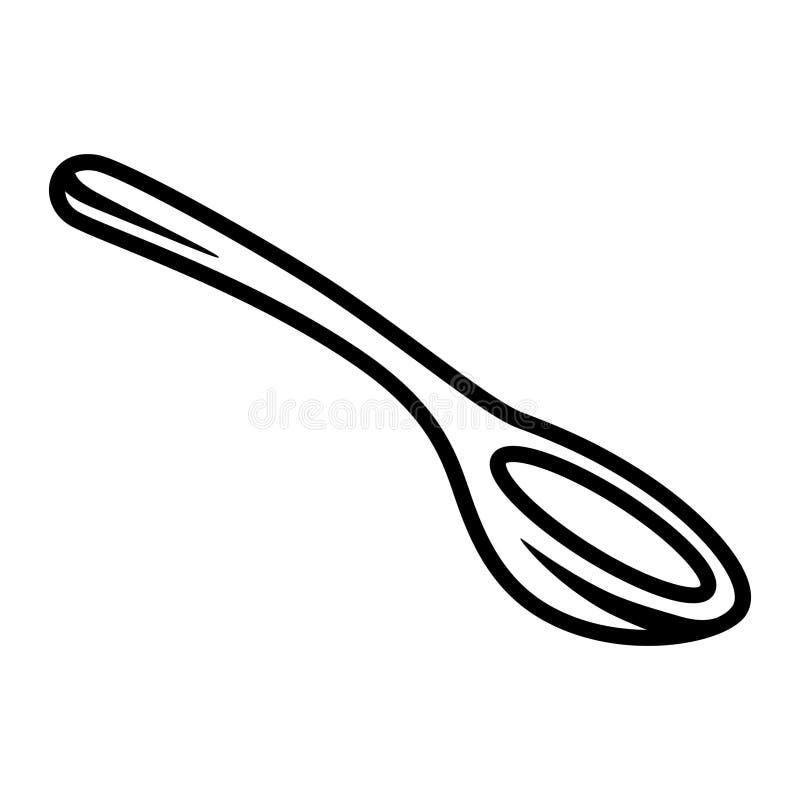Illustration of Cooking Spoon. Stylized Kitchen and Restaurant Utensil ...