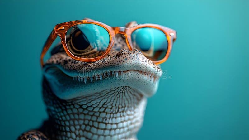 Cool Alligator Wearing Sunglasses Illustration Stock Illustration ...