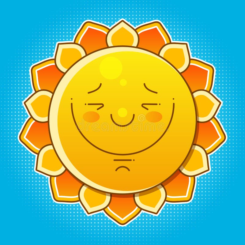 Illustration of Cool Single - Shiny Sun in the Blue Sky Stock Vector ...