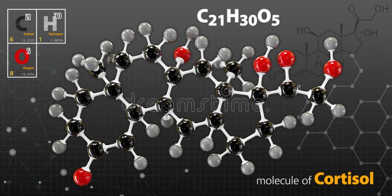 Cortisol Molecule Structure Illustration. Stock Illustration ...