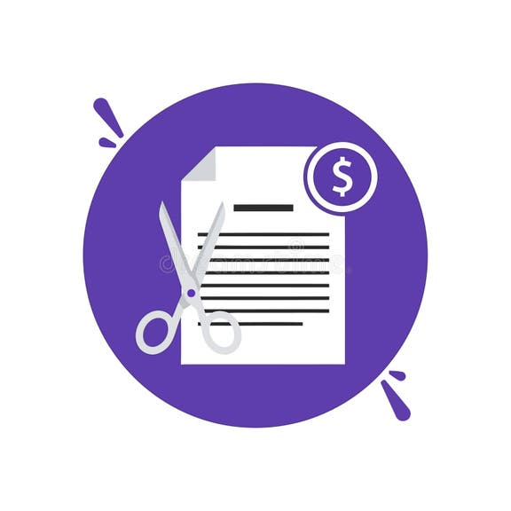 Illustration of Cost Reduction with Scissors Cutting a Document with a ...