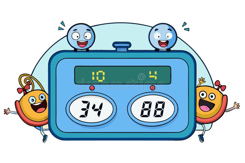 Illustration of Countdown Timers with Funny Cartoon Faces and Vibrant ...