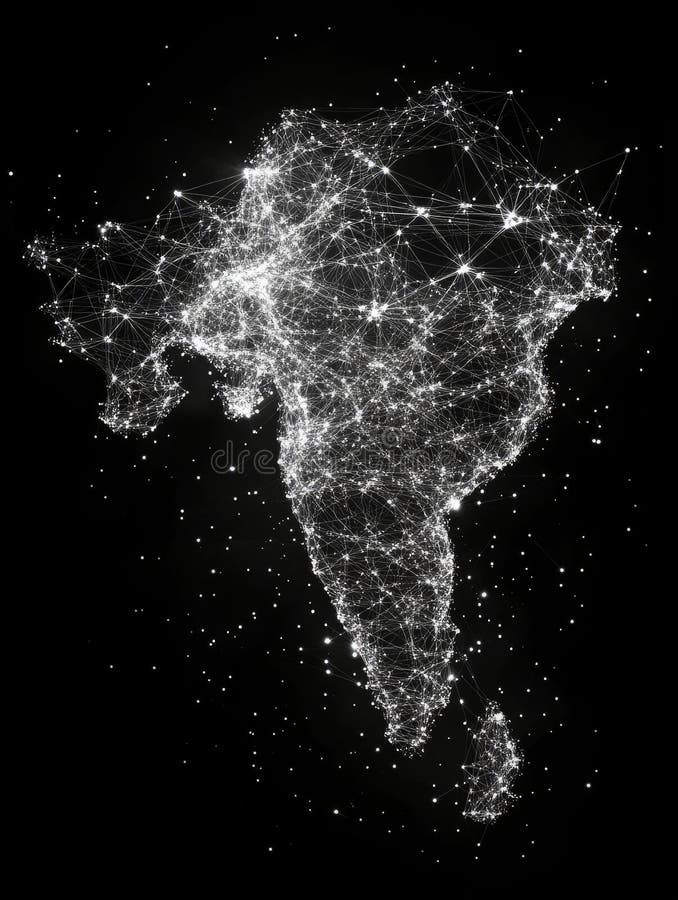 An Illustration of a Country S Map Made from Polygonal Line Art, with a ...