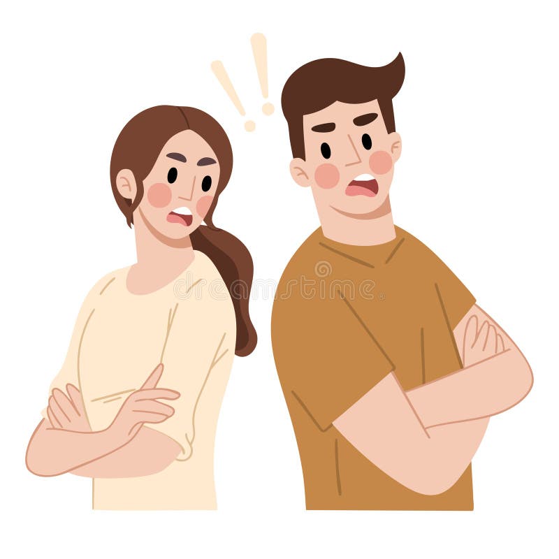 Illustration of a Couple Arguing Stock Vector - Illustration of hair ...