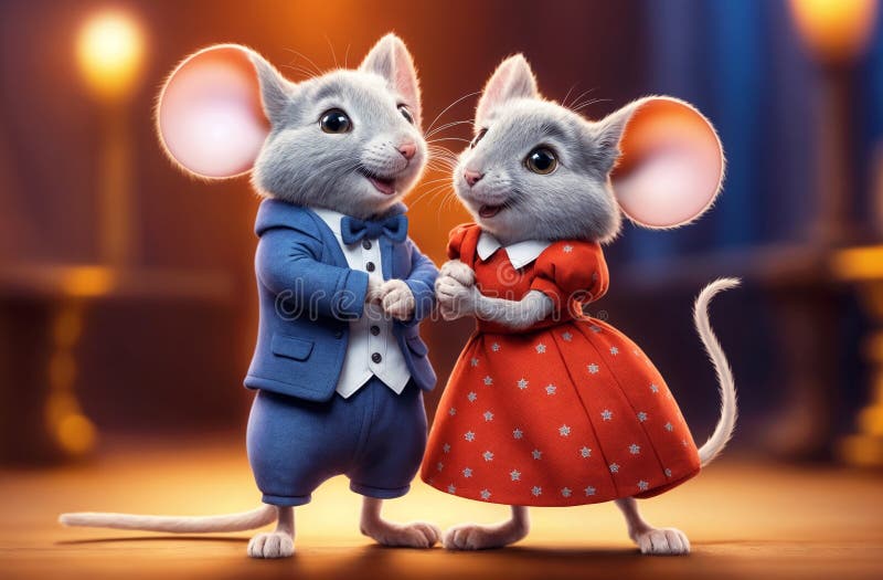 Illustration Of Couple Of Mice In Love Concept Stock Illustration