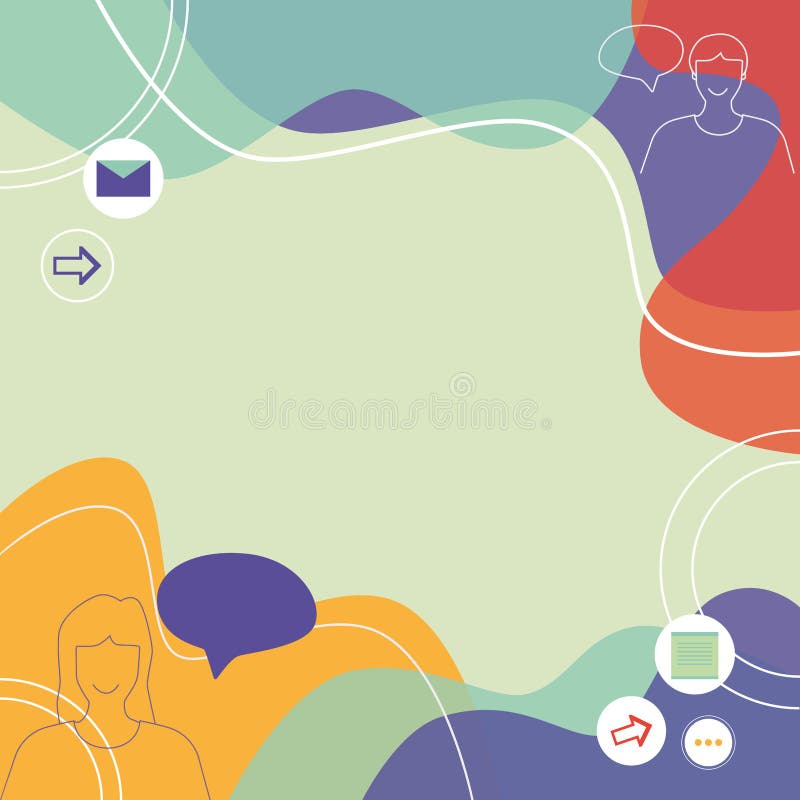 Illustration of Couple Speaking in Chat Cloud Exchanging Messages ...