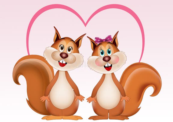 Illustration of Couple of Squirrels Stock Illustration - Illustration ...