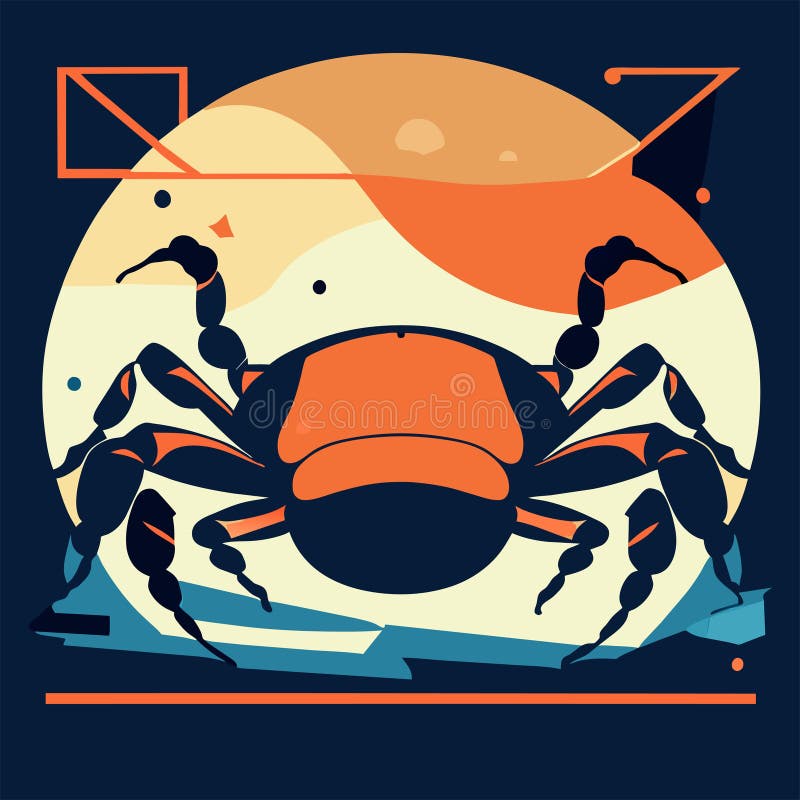 Crab Silhouette Front Stock Illustrations – 663 Crab Silhouette Front ...