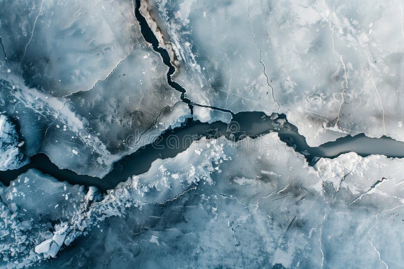 Illustration of Cracks on the Surface of Ice. Concept of Global Warming ...
