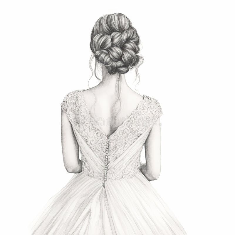 Bride Back with Hands Tightening Dress Laces Stock Photo - Image of ...