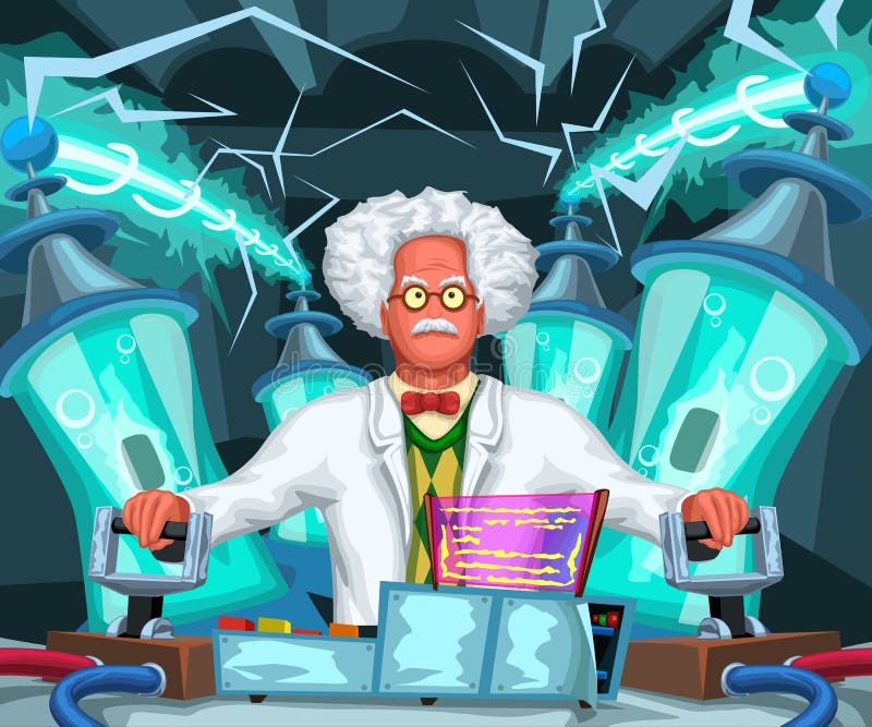 Crazy scientist stock vector. Illustration of chemistry - 13002224