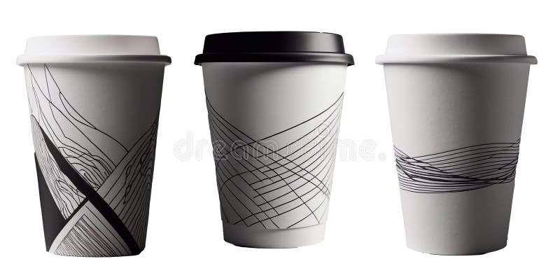 Coffee Paper Cup with Embossed Textured Designs. Illustration Created ...