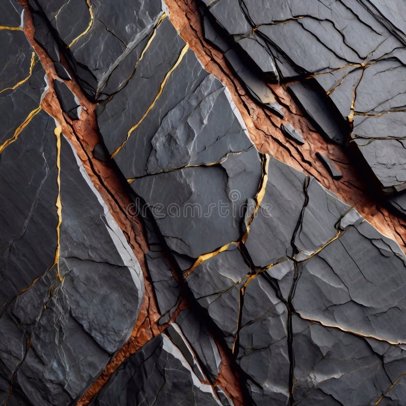 Patterns on Basalt Surfaces Emphasizing Detailed Stone Fractures and ...