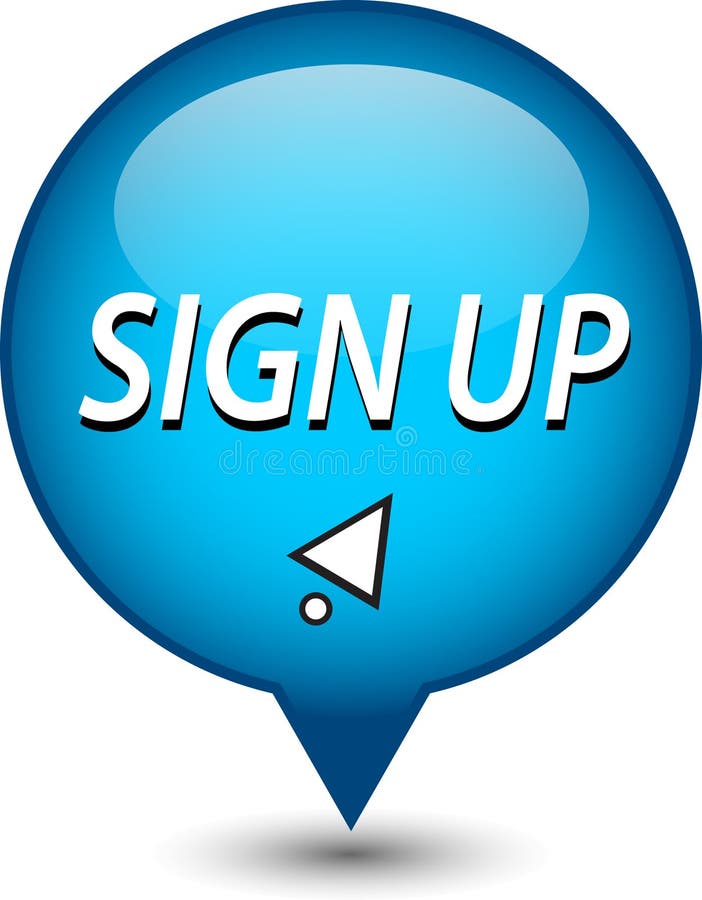 Illustration Creative Design Sign Up Web Button on White Background ...