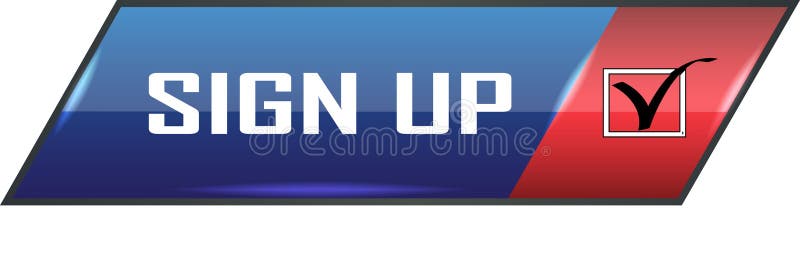 Illustration Creative Design Sign Up Web Button on White Background ...