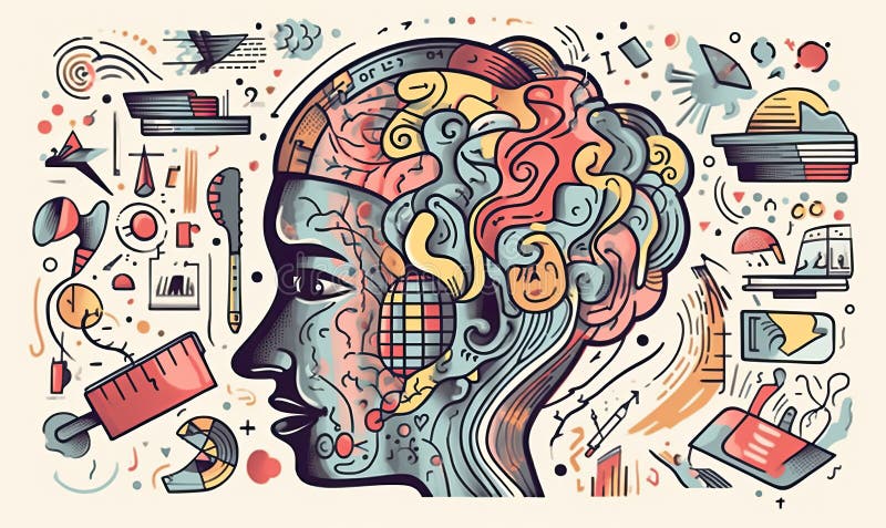 Illustration of Creative Mind at Work Creating Using Generative AI ...