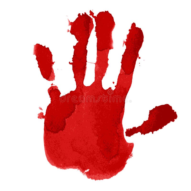 Illustration for Crime or Murder, Red Hand Printed Stock Vector ...