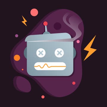 Illustration of a Critical Failure. Error Image of a Broken Robot Stock ...