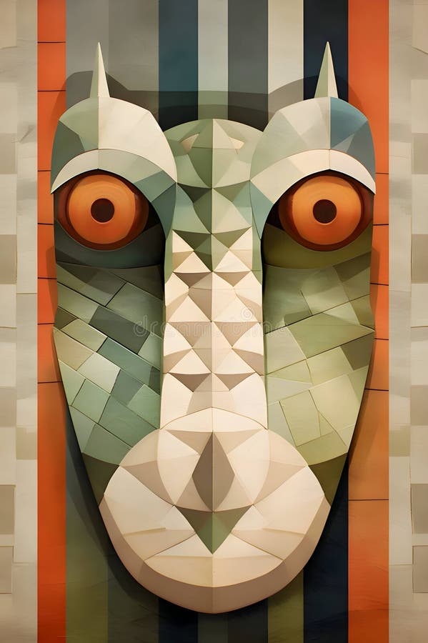Illustration of a Crocodile Head on a Colorful Geometric Background ...
