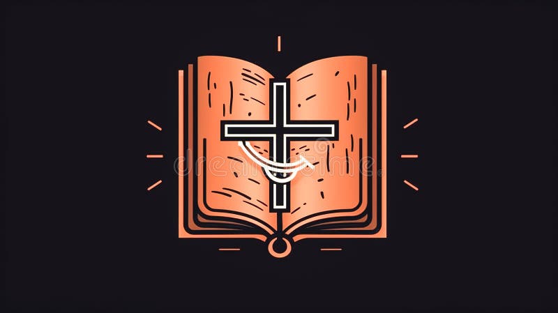 Illustration with Cross and Holy Bible, Generative AI. Stock ...