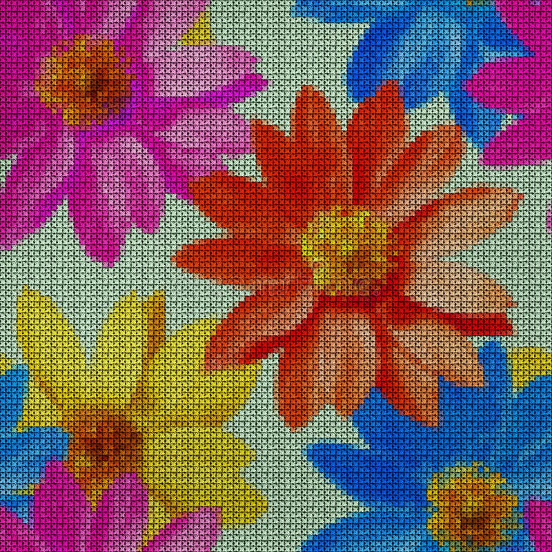 Illustration. Cross-stitch. Adonis. Seamless Pattern. Stock ...