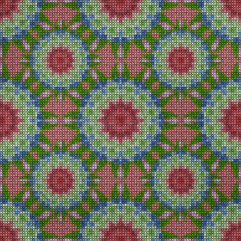Illustration. Cross-stitch. Ornament Mandala. Texture of Flowers ...