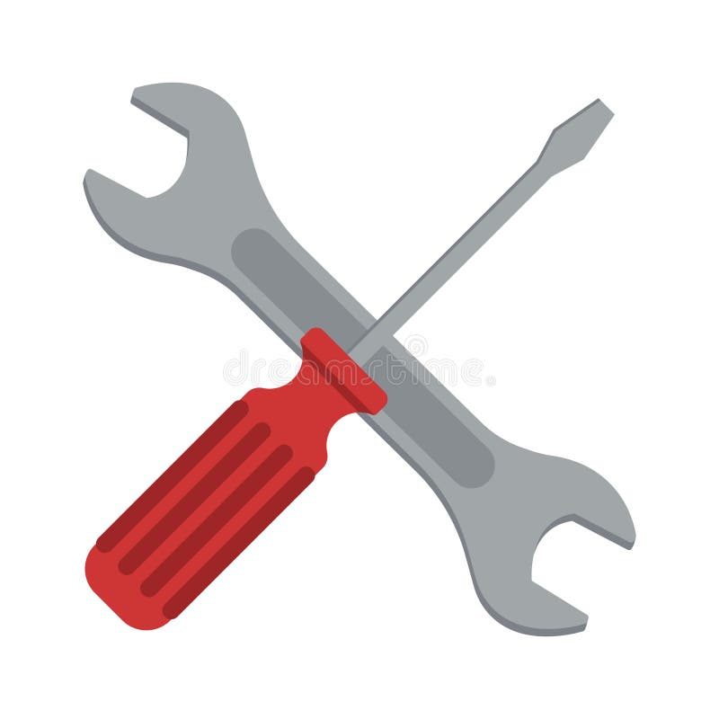 Illustration of a Crossed Screwdriver and Wrench. Stock Illustration ...