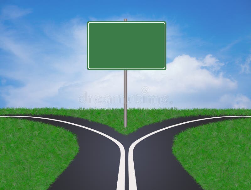 Illustration of crossroad stock illustration. Illustration of road ...