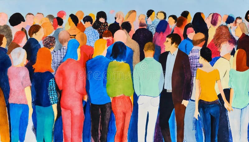 Abstract Background of a Crowd of People Stock Illustration ...