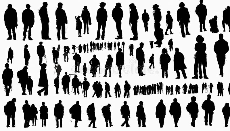 Abstract Background of a Crowd of People Stock Illustration ...