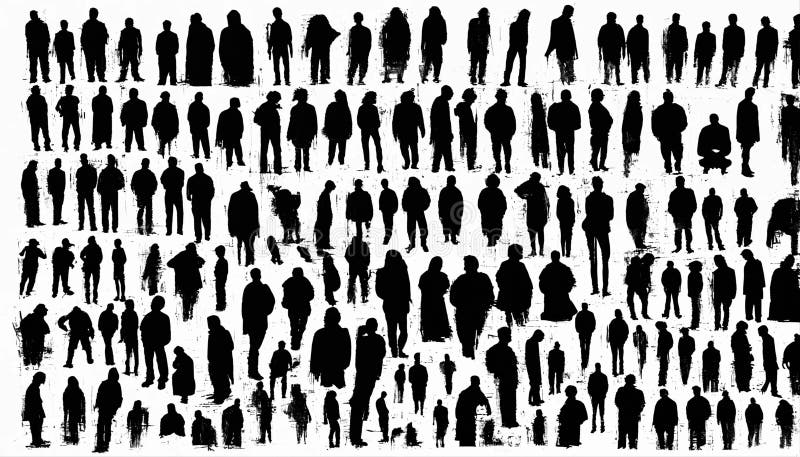 Abstract Background of a Crowd of People Stock Illustration ...
